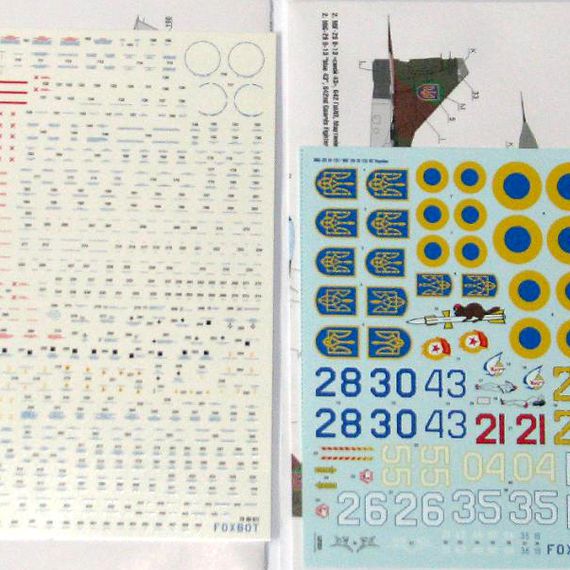 Ukrainian Fulcrums: MiG-29 (9-13) and Stencils 48-077 Foxbot 48-076T 1:48