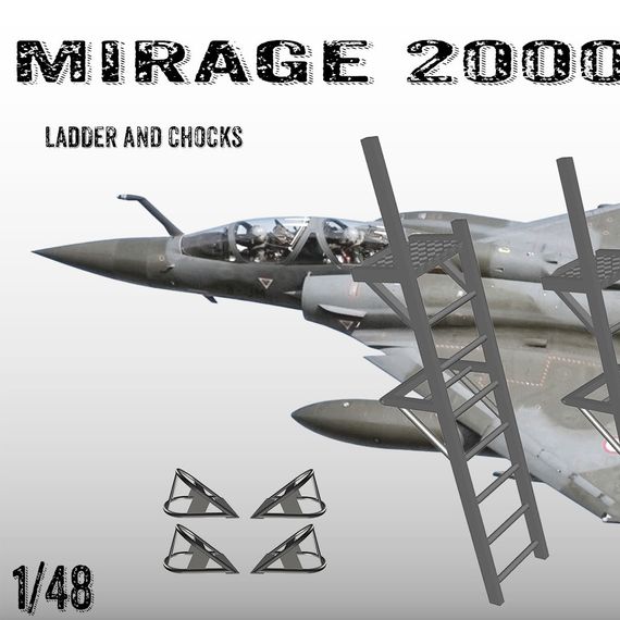 Mirage 2000 B/N/D Ladder and chocks 3D Print Mayhem 3DPM48086A 1:48