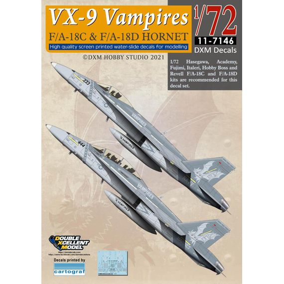 F/A-18C/D USN/USMC VX-9 Vampires DXM Decals 11-7146 1:72
