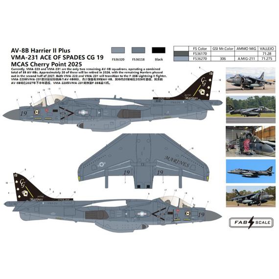 AV-8B Harrier II Plus VMA-231 FAB SCALE FD48070 1:48