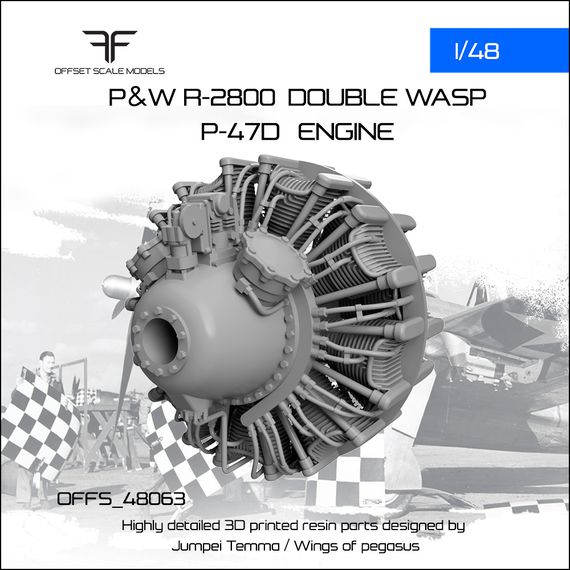 Pratt & Whitney R-2800-59 P-47D engine Offset Scale Models 48063 1:48