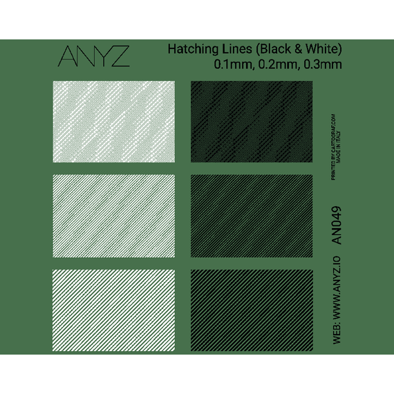 Hatching Lines (Black & White) 0.1mm, 0.2mm, 0.3mm