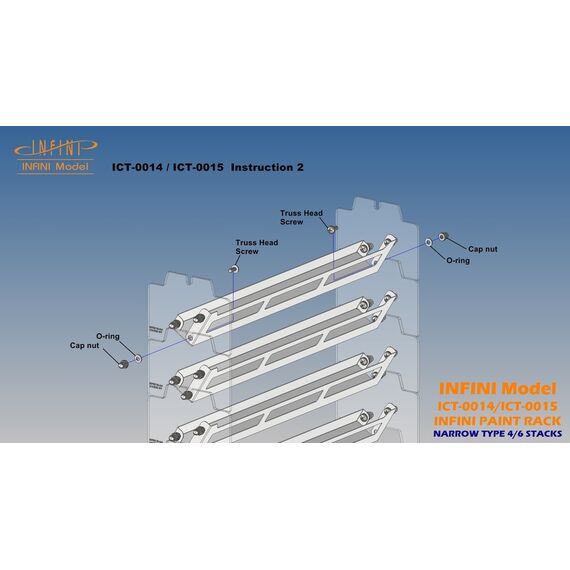 Paint rack narrow (Tamiya, Vallejo, Mig, AK) Infini Model ICT-0015