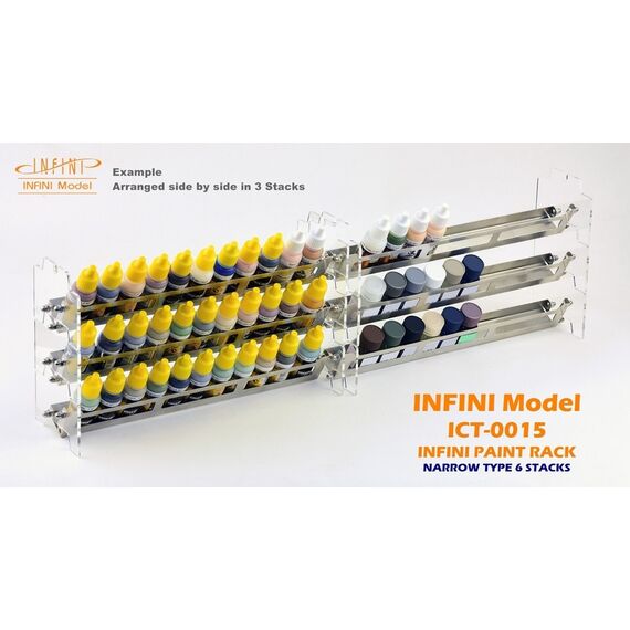 Paint rack narrow (Tamiya, Vallejo, Mig, AK) Infini Model ICT-0015