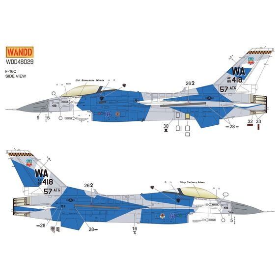 USAF Blue Splinter Aggressor F-16, F-15, F-104