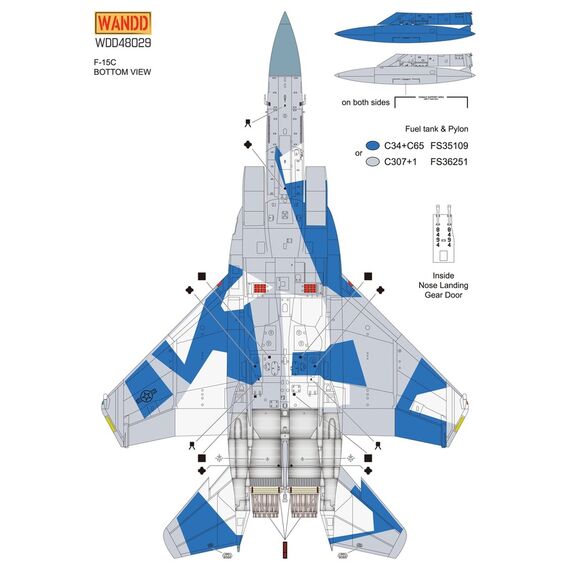 USAF Blue Splinter Aggressor F-16, F-15, F-104
