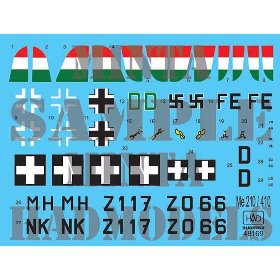 Me 210/410 decal sheet