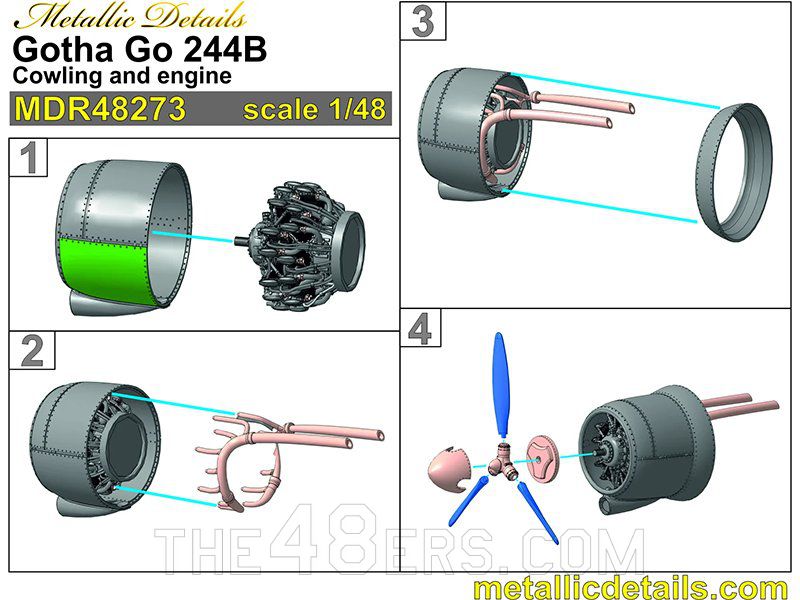 Go 244B Cowlings and engines