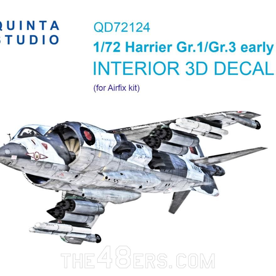 Harrier GR1/GR3 cockpit 3D decal Quinta Studio QD72124 1:72