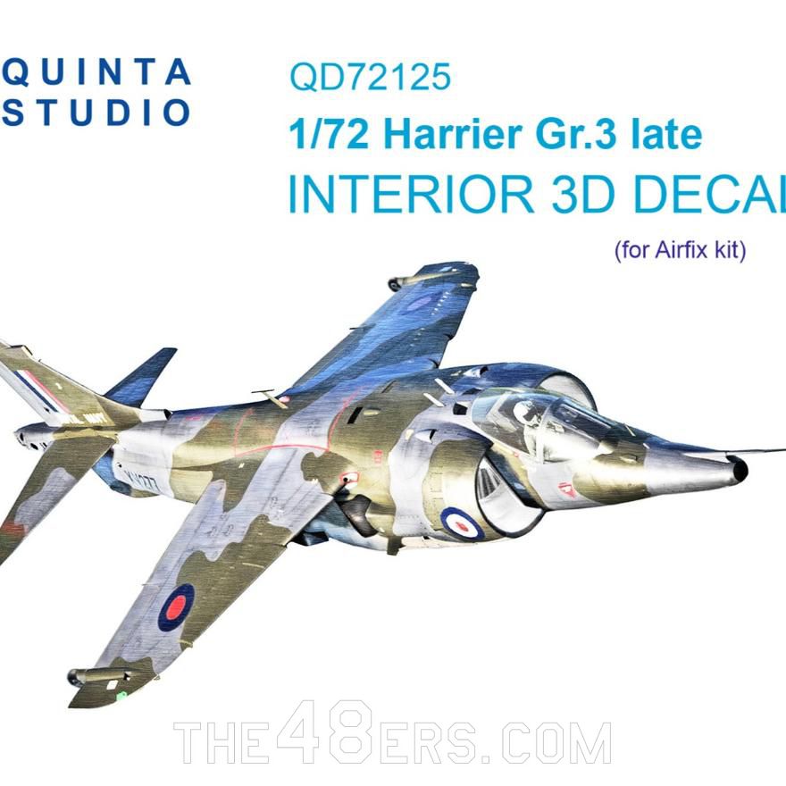 Harrier GR3 cockpit 3D decal Quinta Studio QD72125 1:72