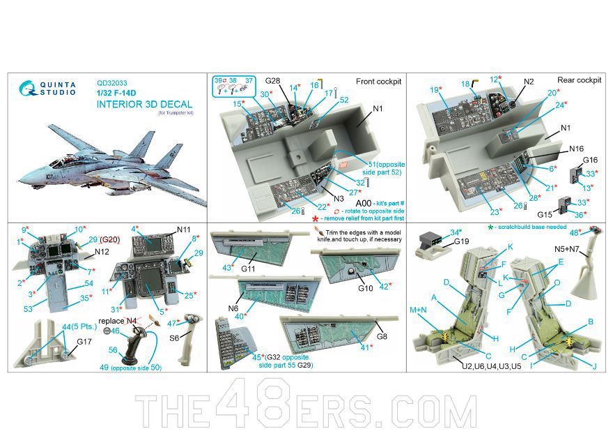 F-14D cockpit 3D decal Quinta Studio QD32033 1:32