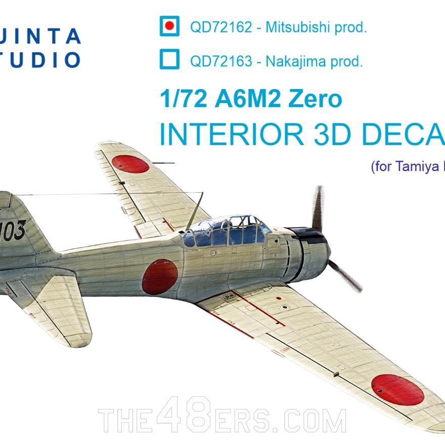 A6M2 Zero cockpit 3D decal Quinta Studio QD72162 1:72