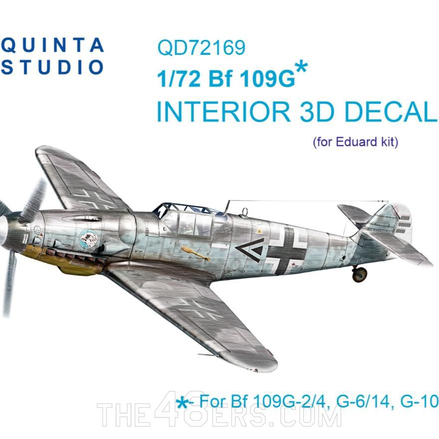 Bf-109G cockpit 3D decal Quinta Studio QD72169 1:72