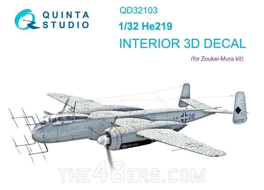 He 219 cockpit 3D decal Quinta Studio QD32103 1:32