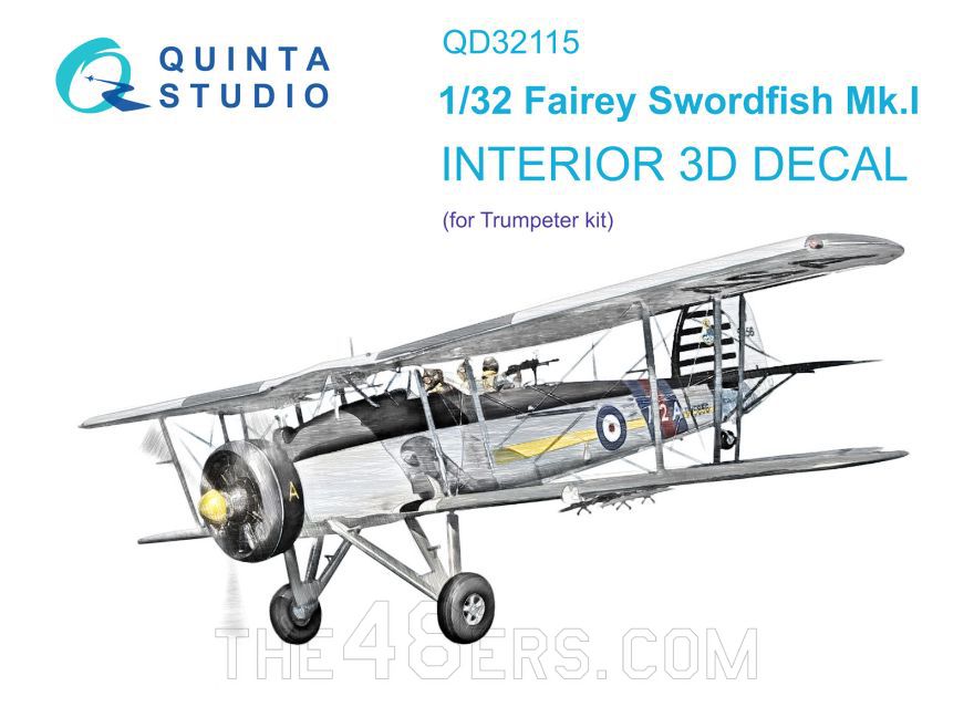 Swordfish Mk.I cockpit 3D decal Quinta Studio QD32115 1:32