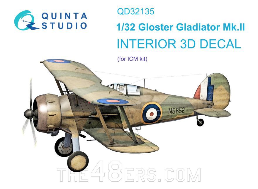 Gladiator Mk.II cockpit 3D decal Quinta Studio QD32135 1:32