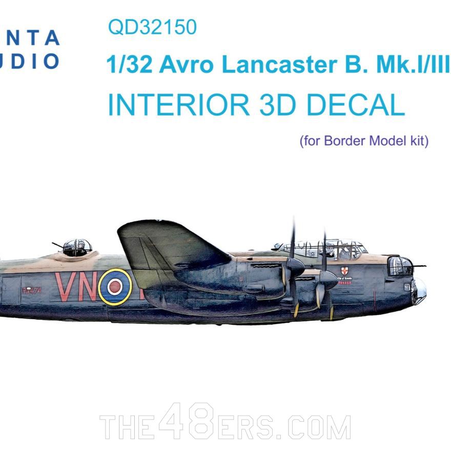 Lancaster B I/III cockpit 3D decal Quinta Studio QD32150 1:32