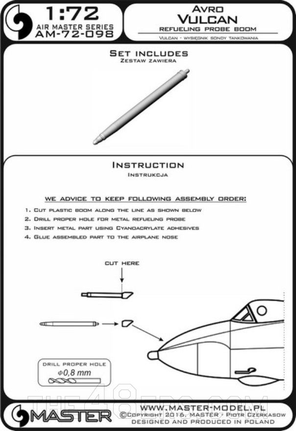 Vulcan refueling probe boom Master AM-72-098 1:72