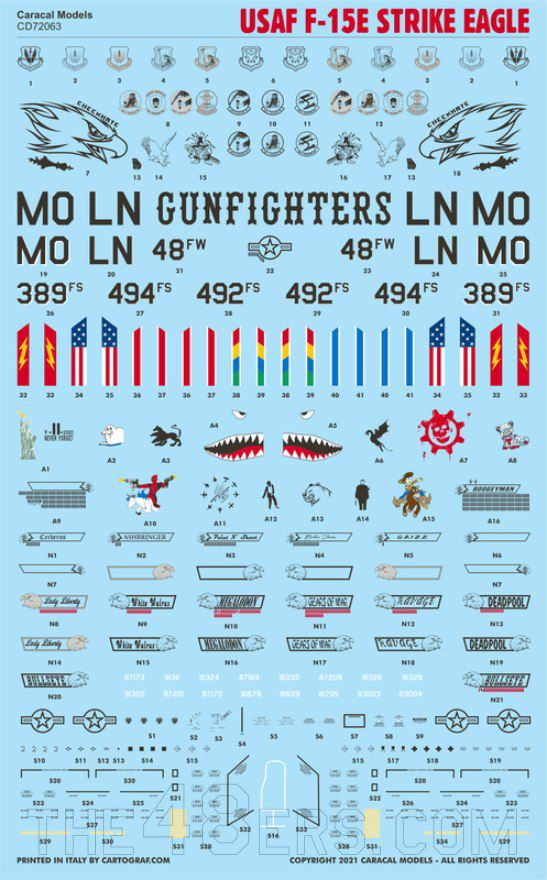 F-15E Strike Eagle USAF decal sheet Caracal Models CD72063 1:72