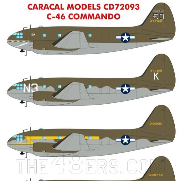 C-46 decal sheet Caracal Models CD72093 1:72