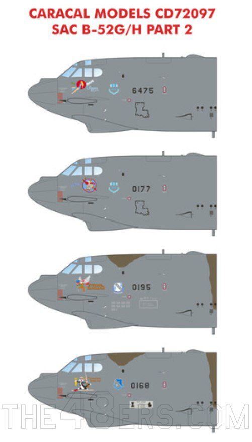 B-52G/H SAC Part 2 decal sheet Caracal Models CD72097 1:72