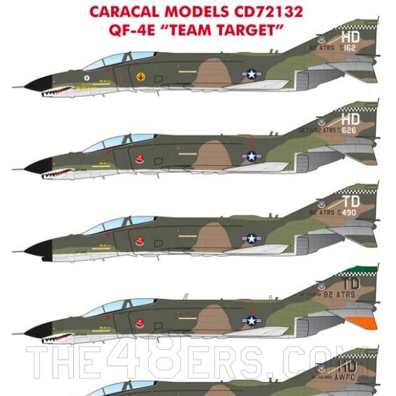 QF-4E Team Target decal sheet Caracal Models CD72132 1:72