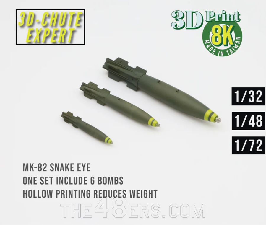 MK-82 Snake eye bomb 3D-Chute Expert 0120053 1:48