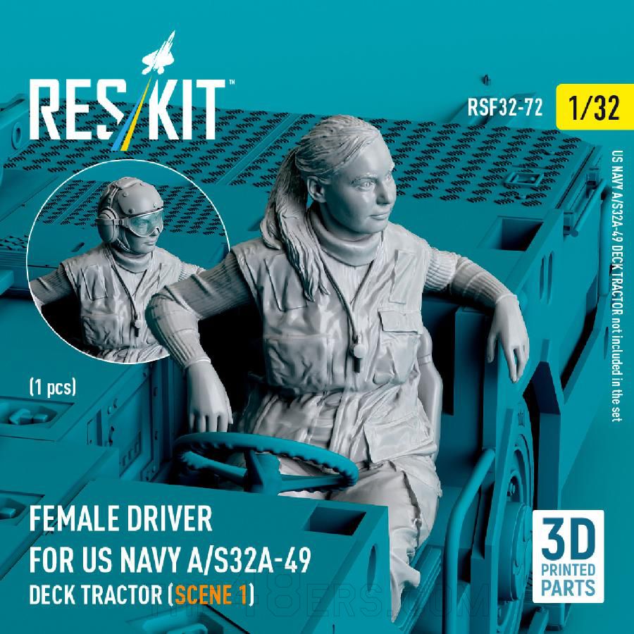 Female driver US Navy AS32A-49 Deck Tractor (scene 1) ResKit RSF32-0072 ...