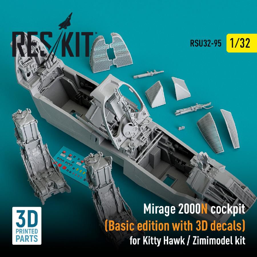 Mirage 2000N cockpit (Basic with 3D decals) ResKit RSU32-0095 1:32