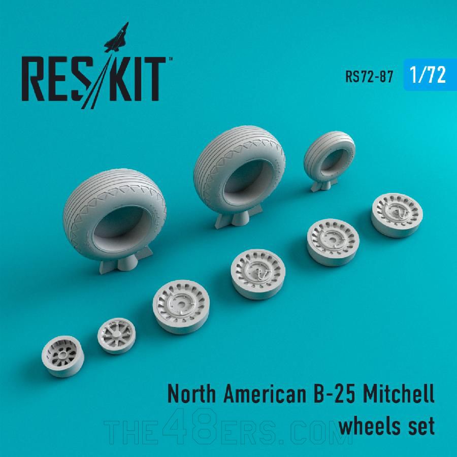 B-25 wheels set ResKit RS72-0087 1:72