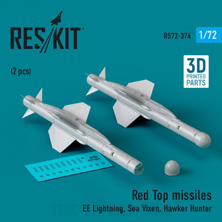 Red Top missiles ResKit RS72-0374 1:72