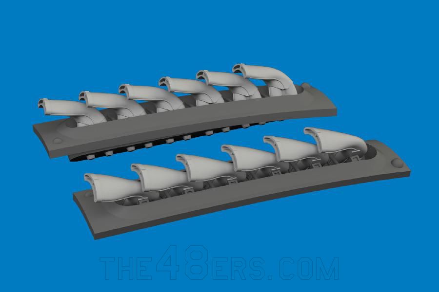 P-40 exhaust stacks fishtail PRINT