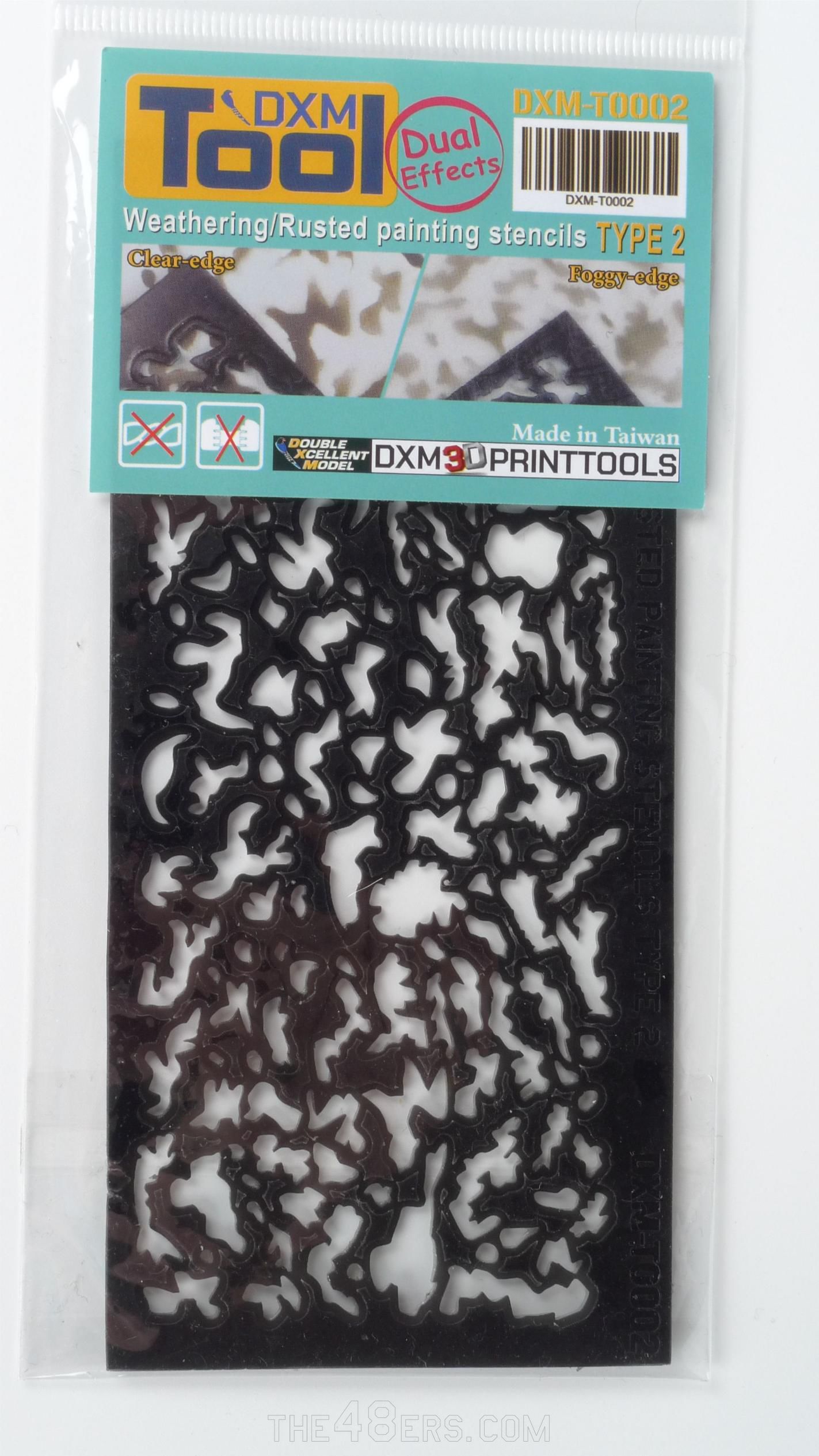 Weathering/Rusted/Rusty dual effects airbrush stencil #2 DXM Decals T-0002