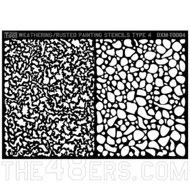 Weathering/Rusted/Rusty dual effects airbrush stencil #4 DXM Decals T-0004