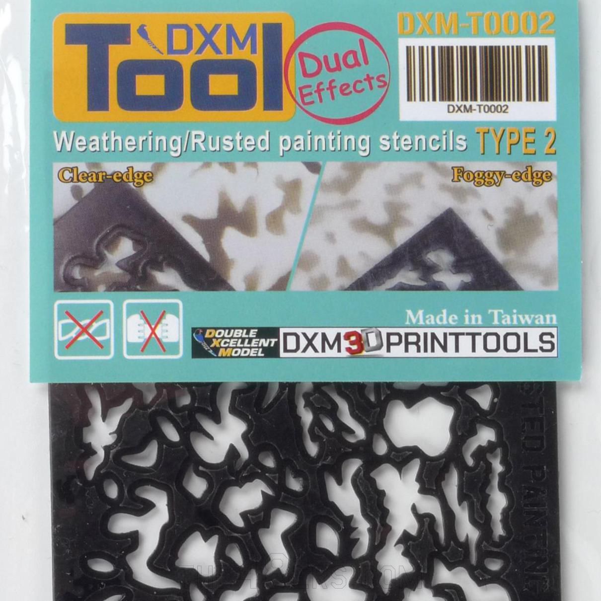 Weathering/Rusted/Rusty dual effects airbrush stencil #2 DXM Decals T-0002