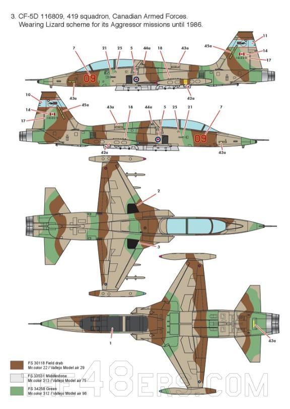 CF-5B Freedom Fighter II Kinetic K48123 1:48