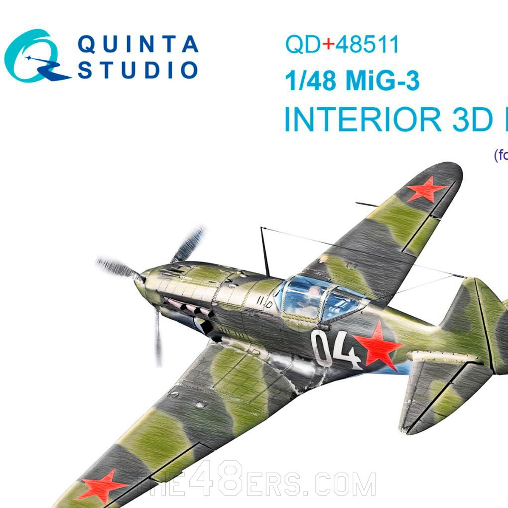 MiG-3 3D-Printed & coloured Interior on decal paper Quinta Studio QD+ ...