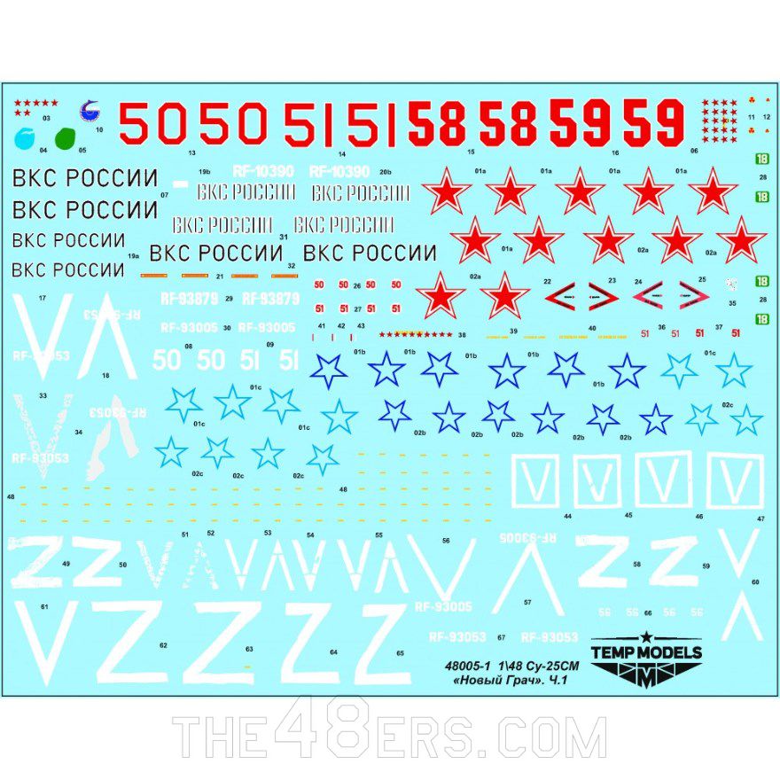 Su-25SM new Grach decal sheet part 1 Temp Models 48005-1 1:48