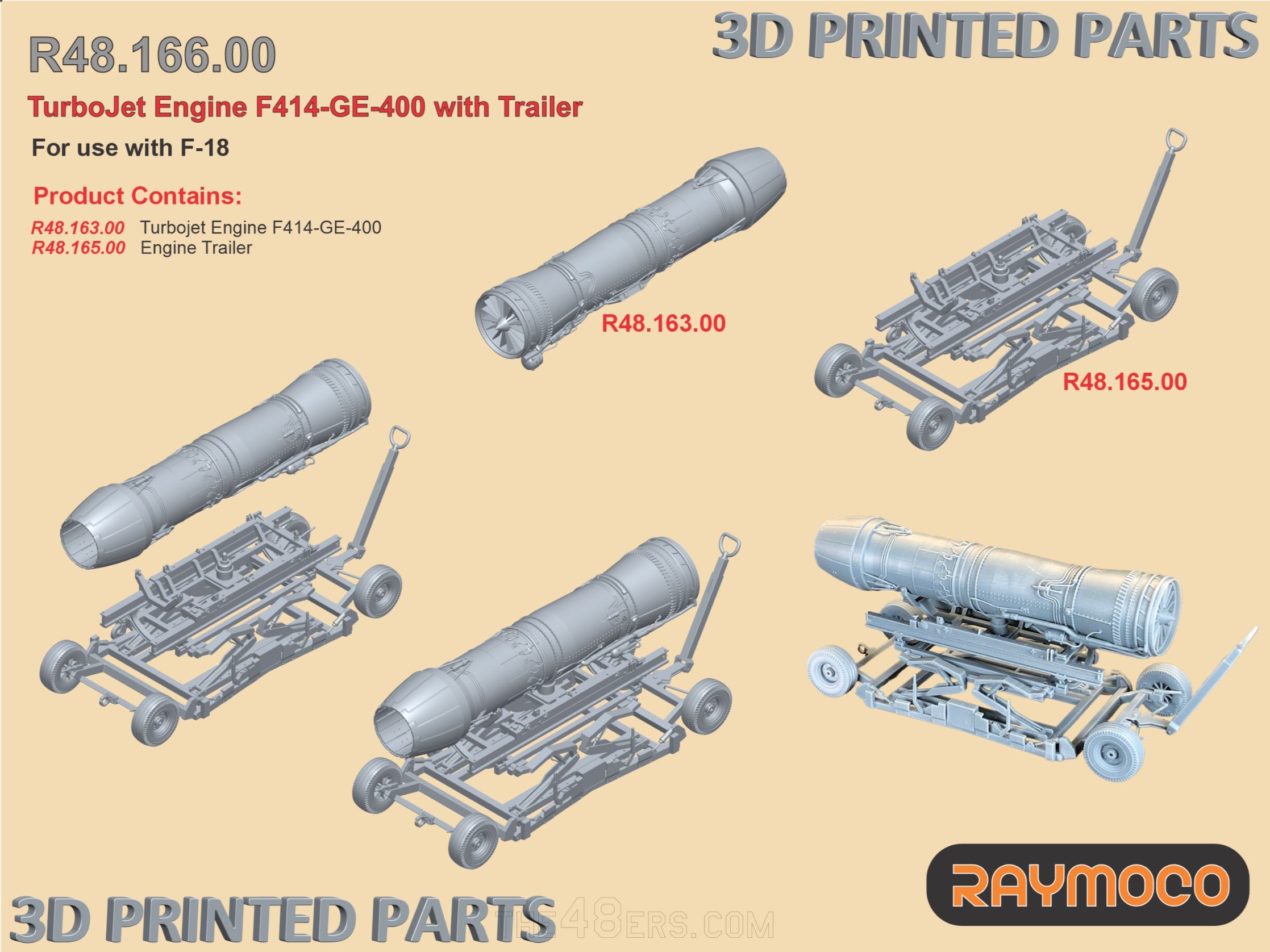 F-18 Turbo Jet Engine F414-GE-400 with Trailer
