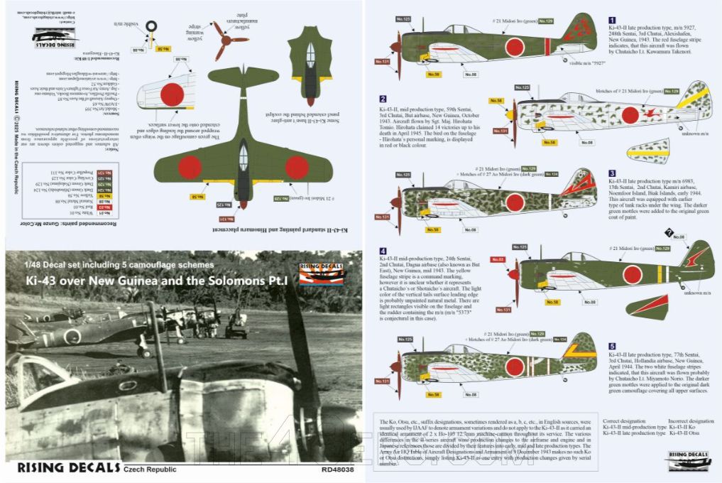 Ki-43 over New Guinea and the Solomons” Pt.I Rising Decals 48-038 1:48