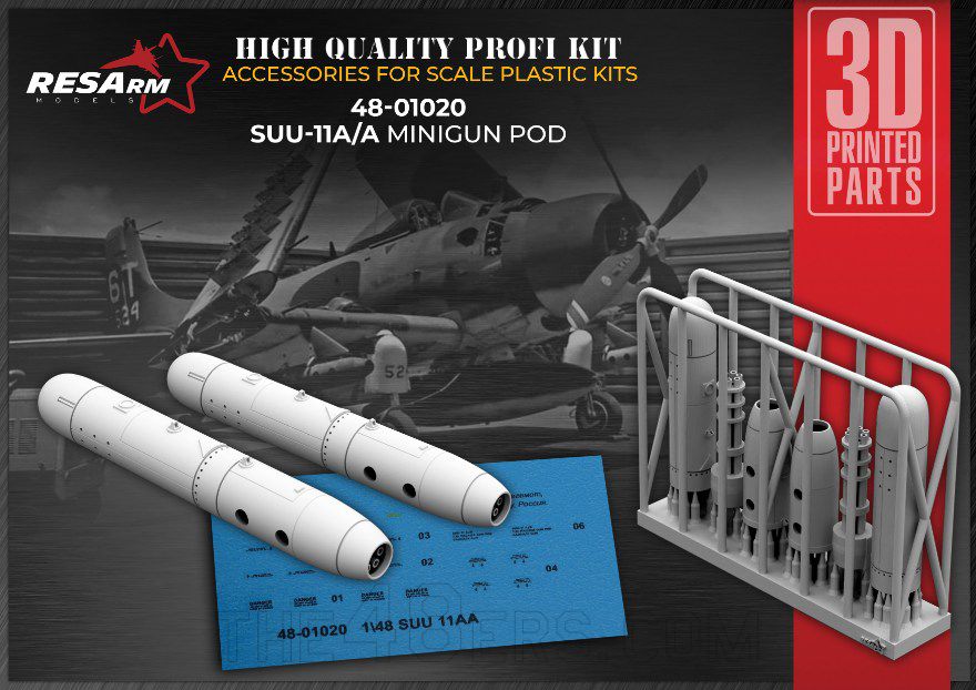 SUU-11A/A minigun pod (+decal) RESArm 48-01020 1:48