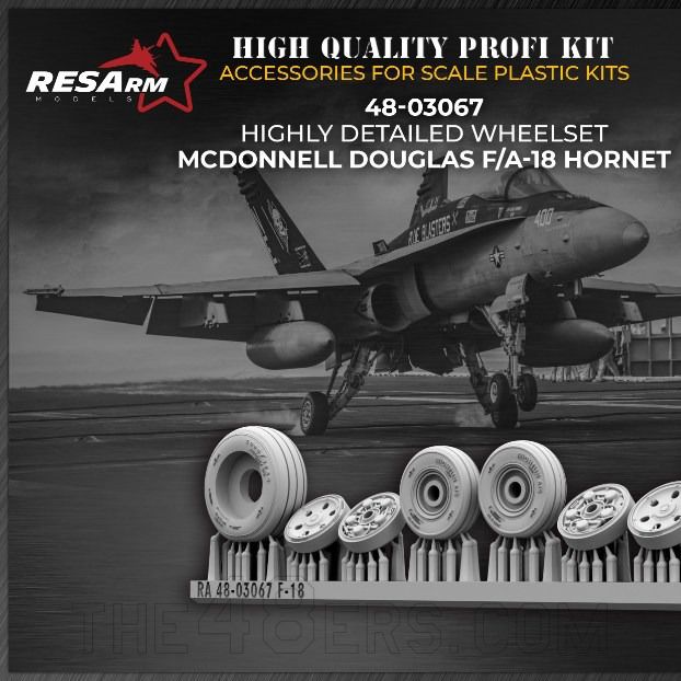 F/A-18 Hornet highly detailed wheel set RESArm 48-03067 1:48