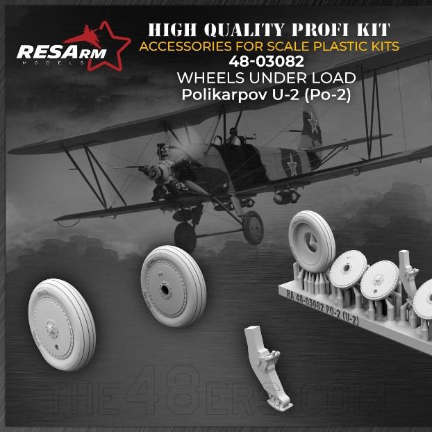 Polikarpov U-2 (Po-2) wheels under load RESArm 48-03082 1:48