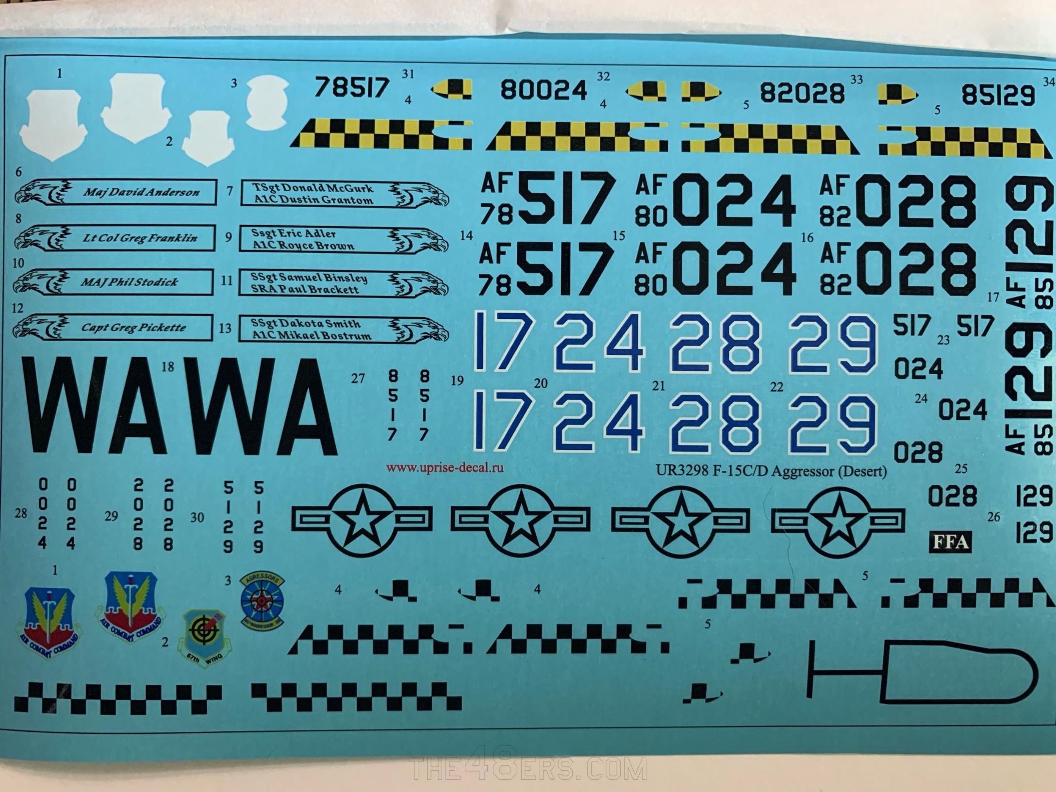 F-15C/D Eagle Aggressor (Desert) UpRise Decals UR3298 1:32