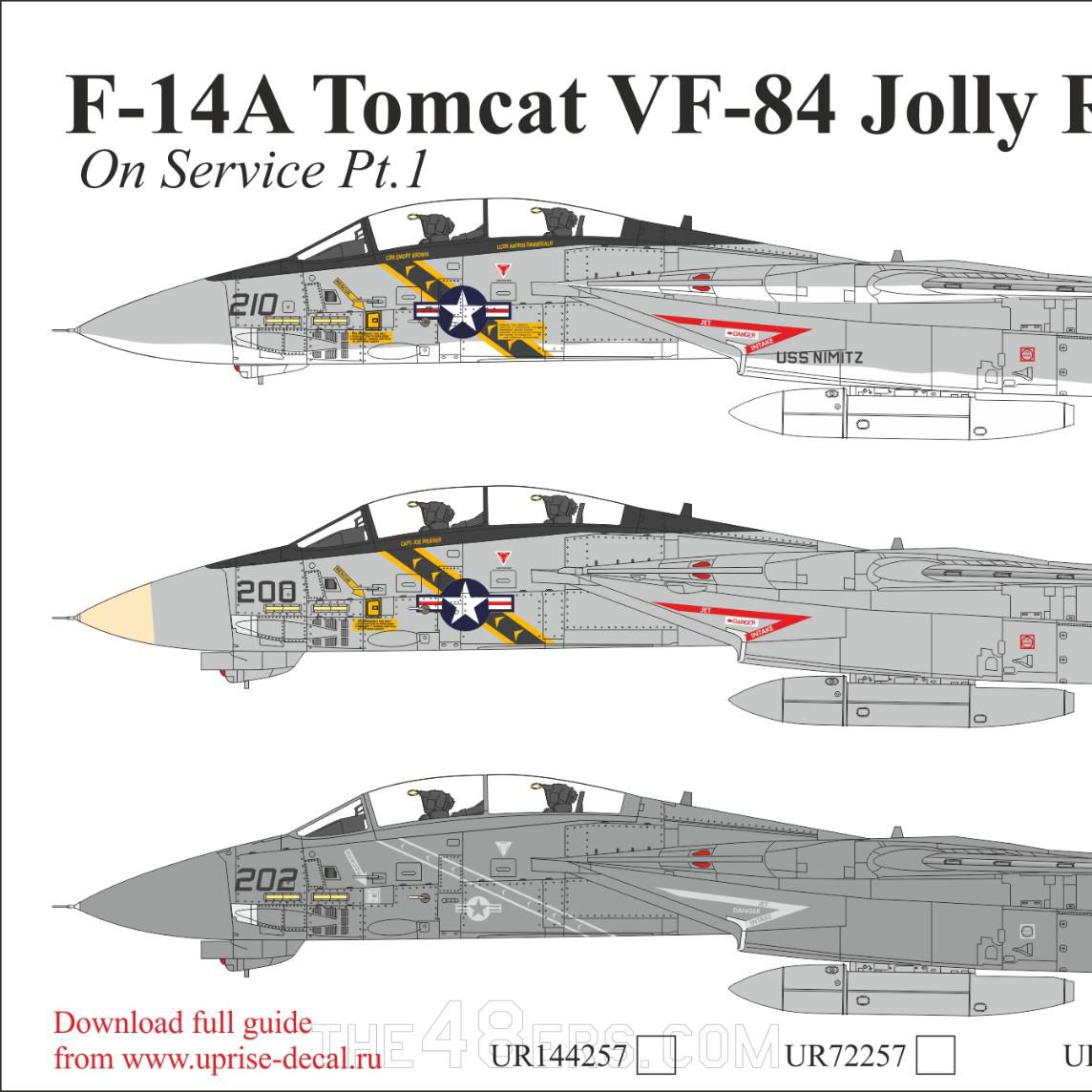 F-14A Tomcat VF-84 Jolly Rogers On Service Pt.1 UpRise Decals UR32257 1:32