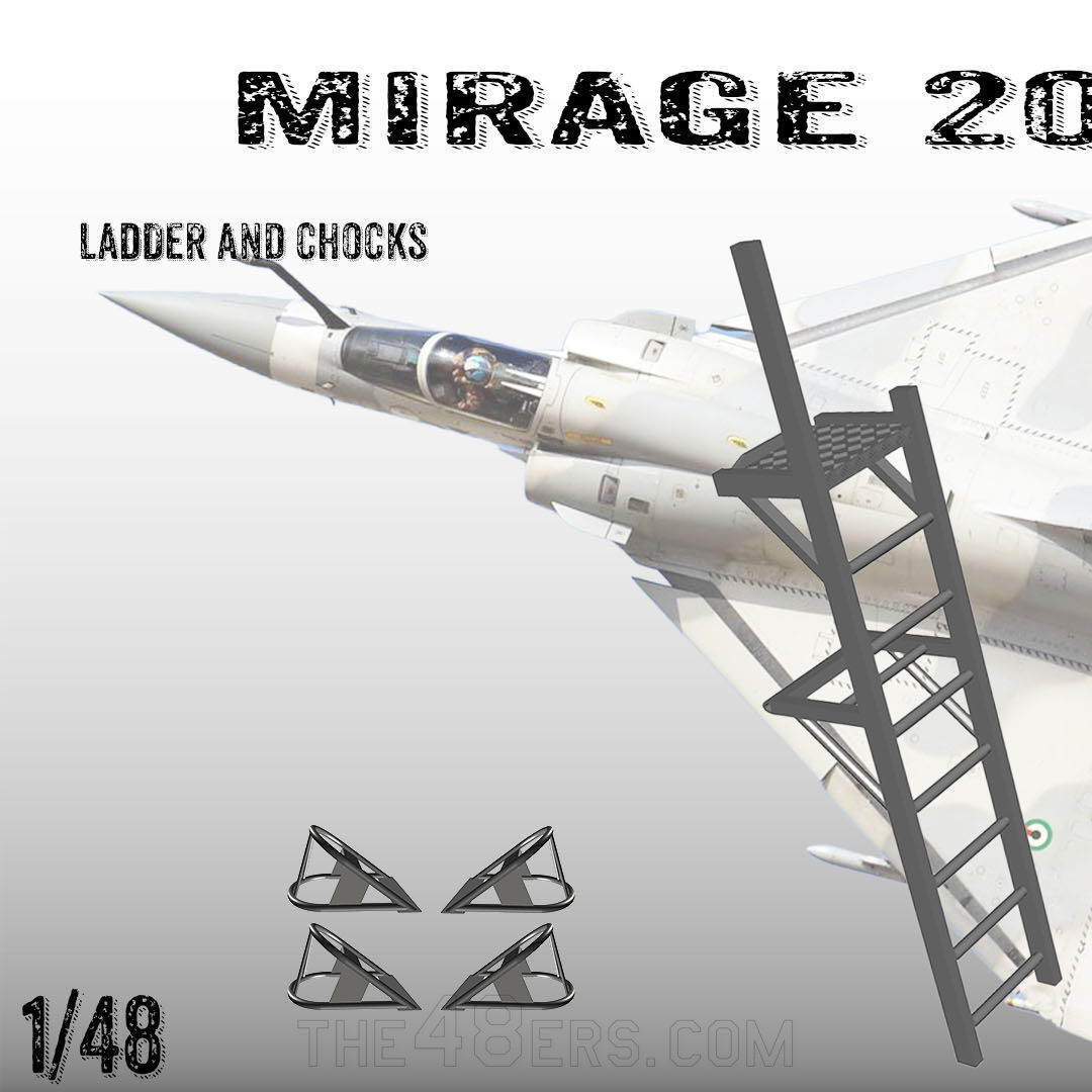 Mirage 2000 Ladder and chocks 3D Print Mayhem 3DPM48085A 1:48