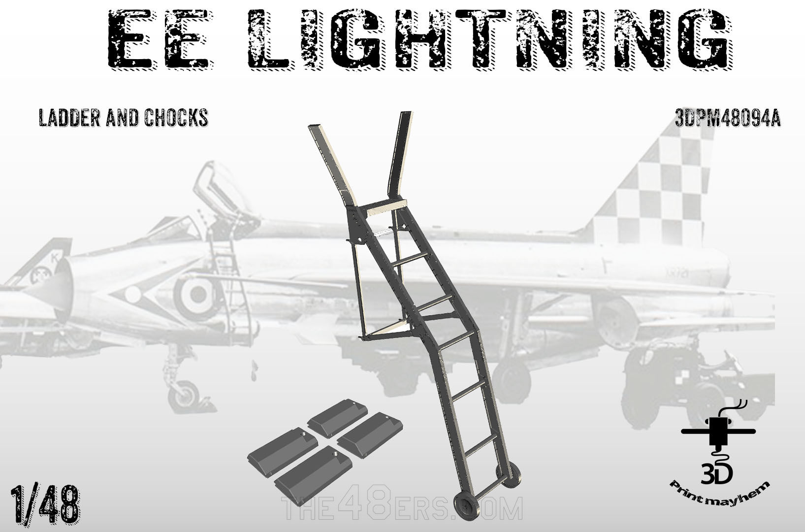 EE Lightning Ladder and chocks 3D Print Mayhem 3DPM48094A 1:48
