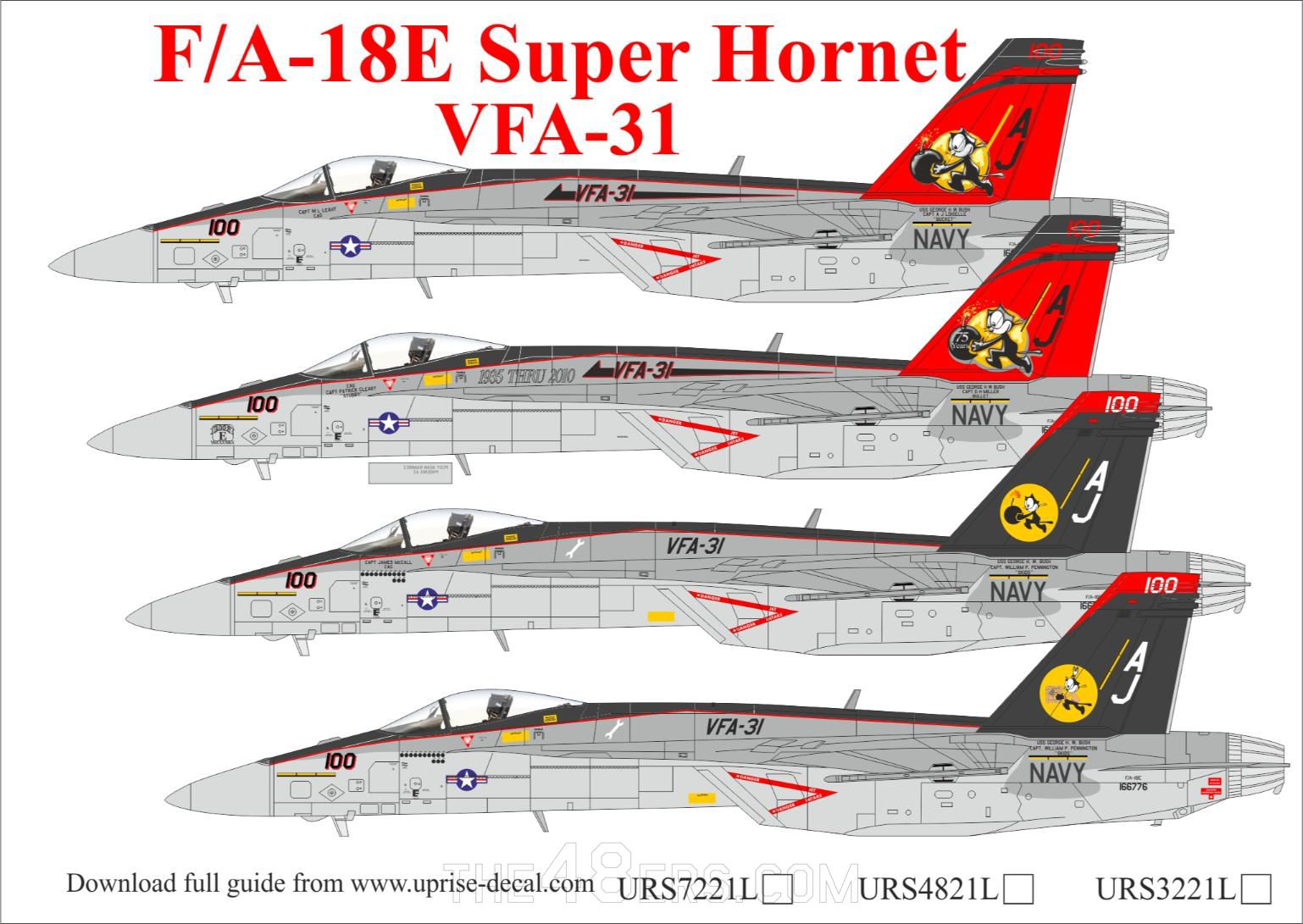 F/A-18E Super Hornet VFA-31 CAG UpRise Decals URS3221L 1:32