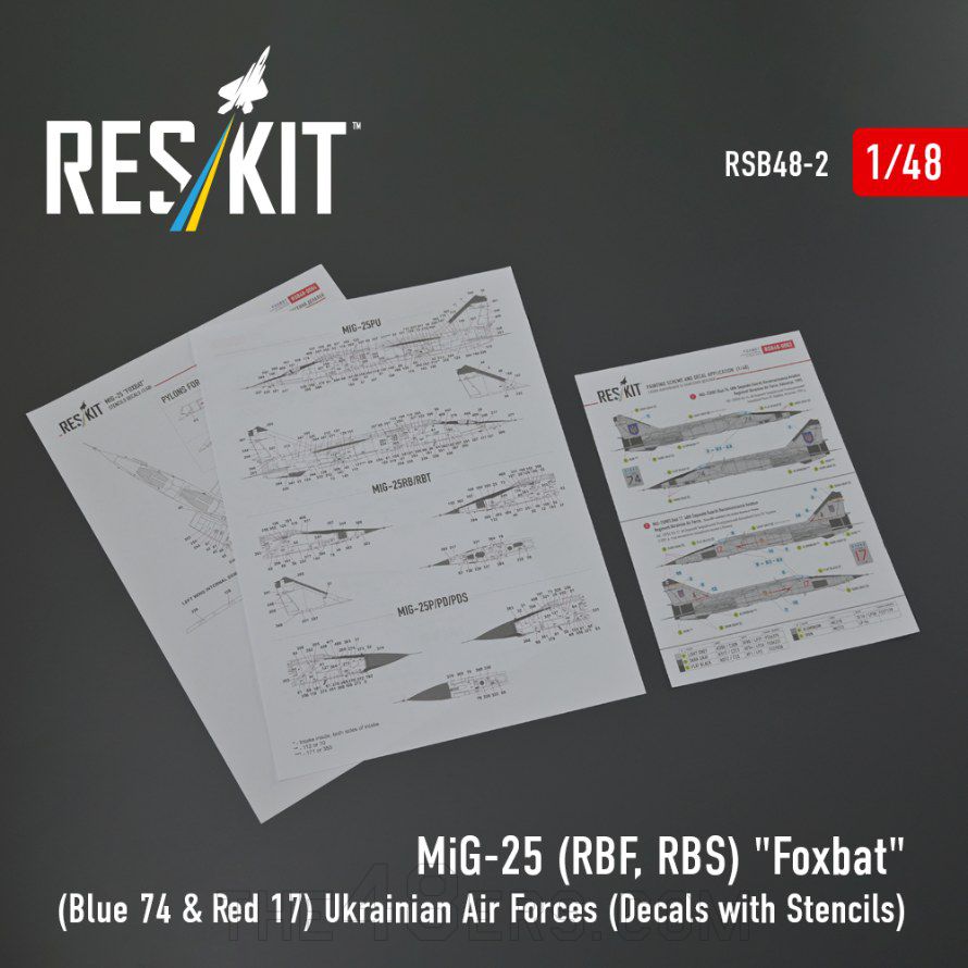 MiG-25RBF/RBS Ukrainian AF decals ResKit RSB48-0002 1:48