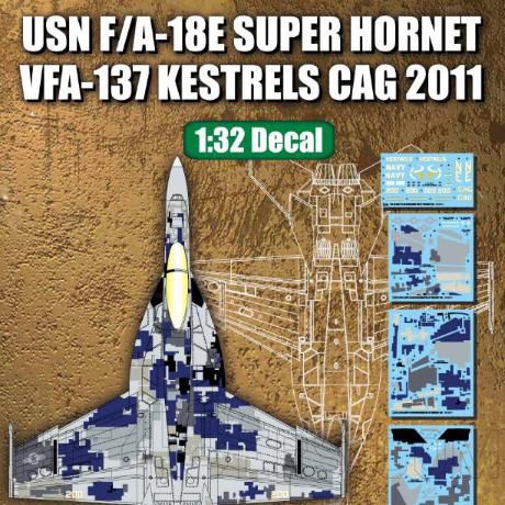 F/A-18E USN VFA-137 Kestrels CAG 2011 DXM Decals 21-3402 1:32